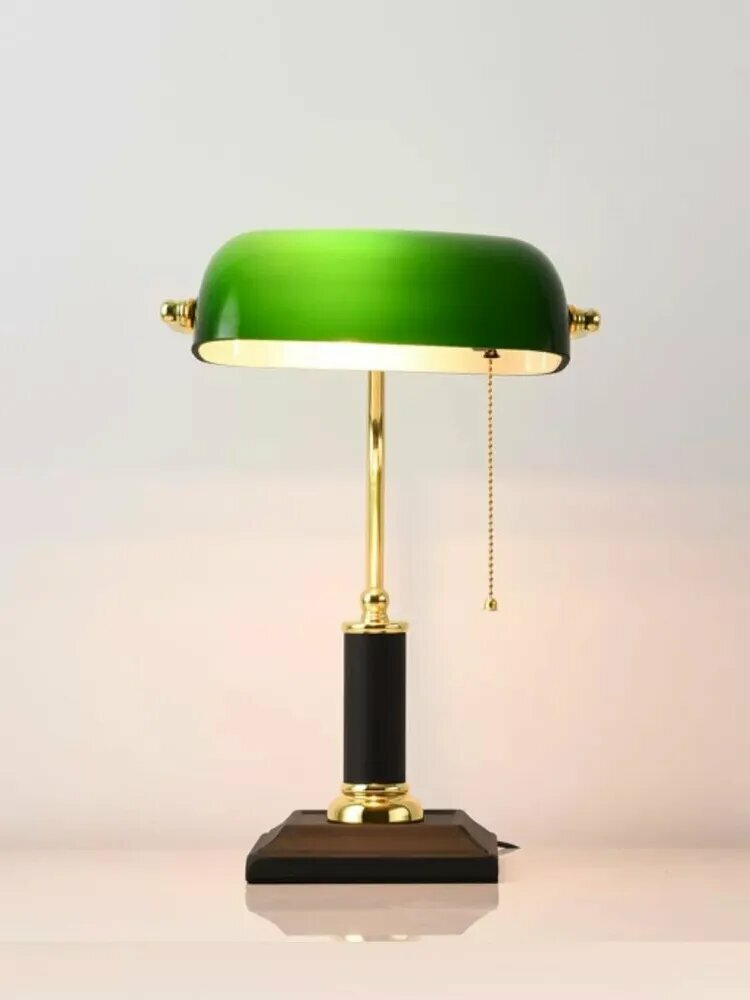 Настольная лампа "Банкира", цоколь E27, мощность 60 Вт, стекло, зеленая