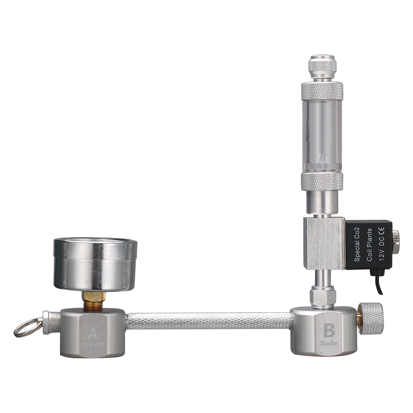 Комплект для самостоятельного создания CO2-генератора для аквариума. Система CO2-генератора с электромагнитным клапаном, счетчиком пузырьков и проверкой. Комплект реактора для диоксида углерода для аквариумных растений.