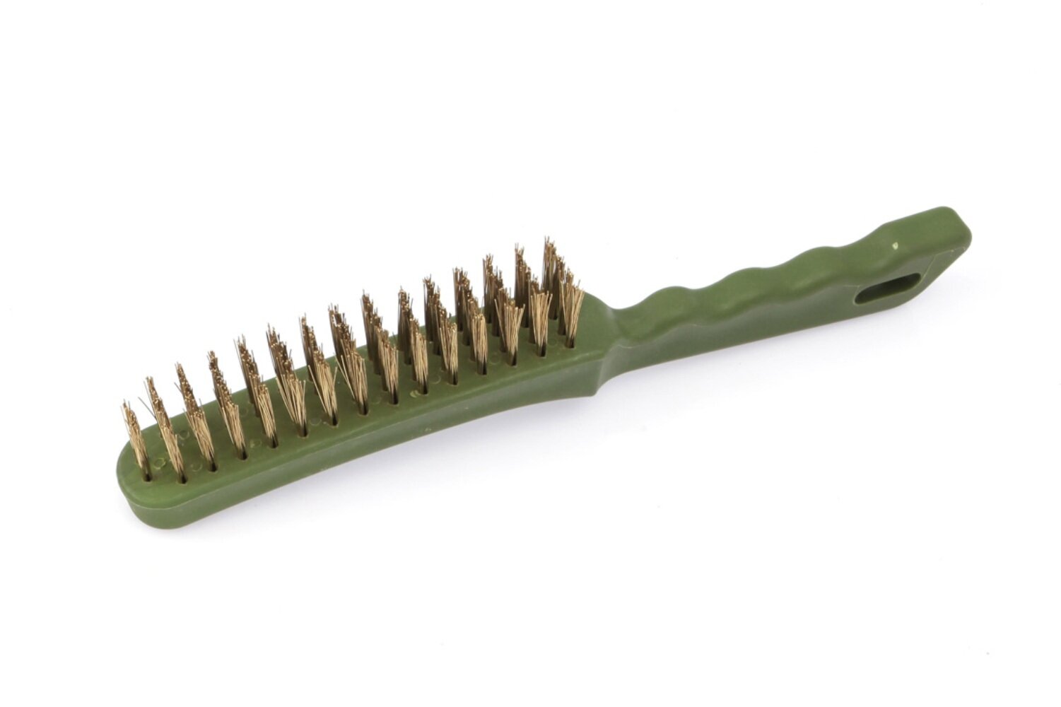 Щётка Дело Техники с пластиковой рукояткой, латунная щетина, 4-х рядная, 270734