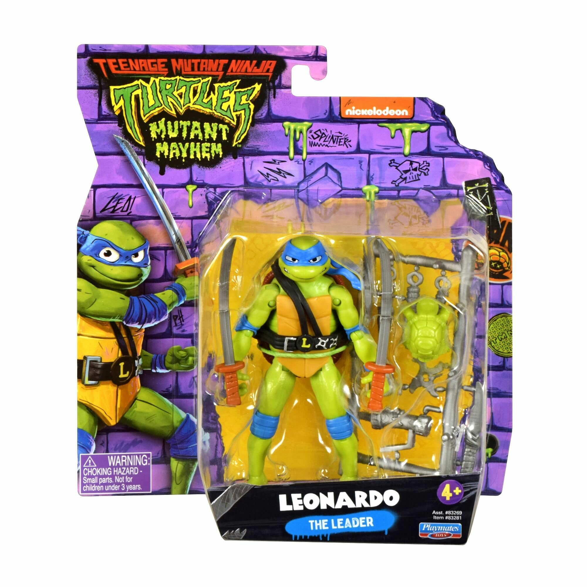 Черепашки ниндзя Teenage Mutant Ninja Turtles Mutant Mayhem Leonardo /Игрушки-модели Леонардо, Playmates Toys, tmnt