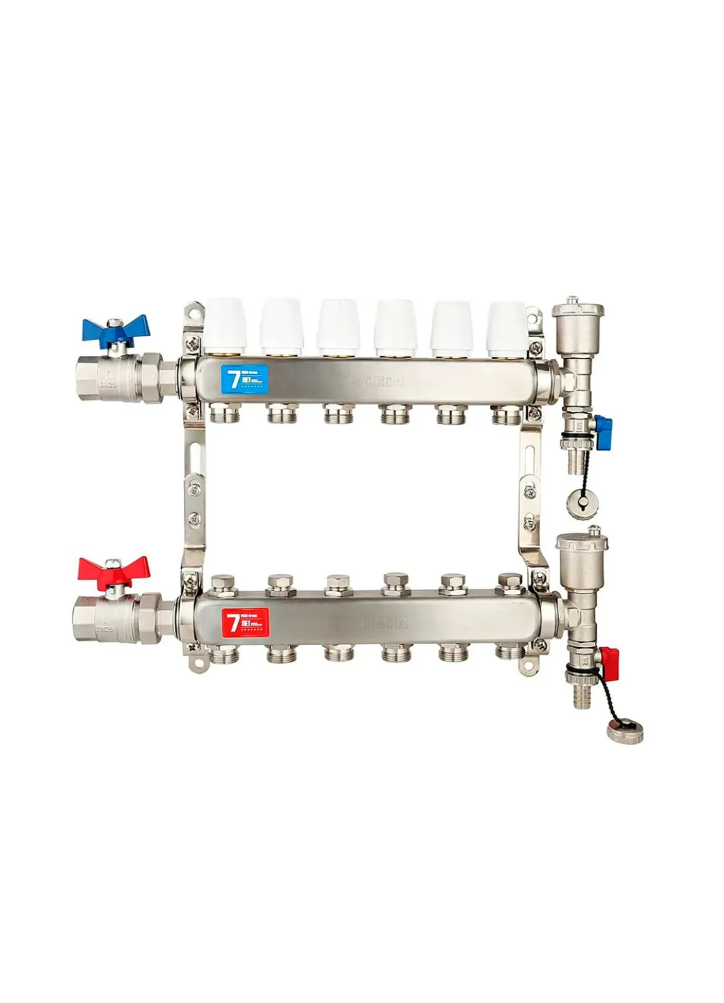 ViEiR Коллекторная группа с кранами из нерж. стали 1" х 3/4" 11 выходов VR115-11