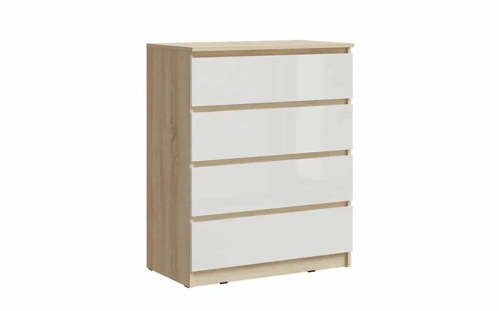 Комод Челси 800 4 ящика Белый глянец/Дуб сонома