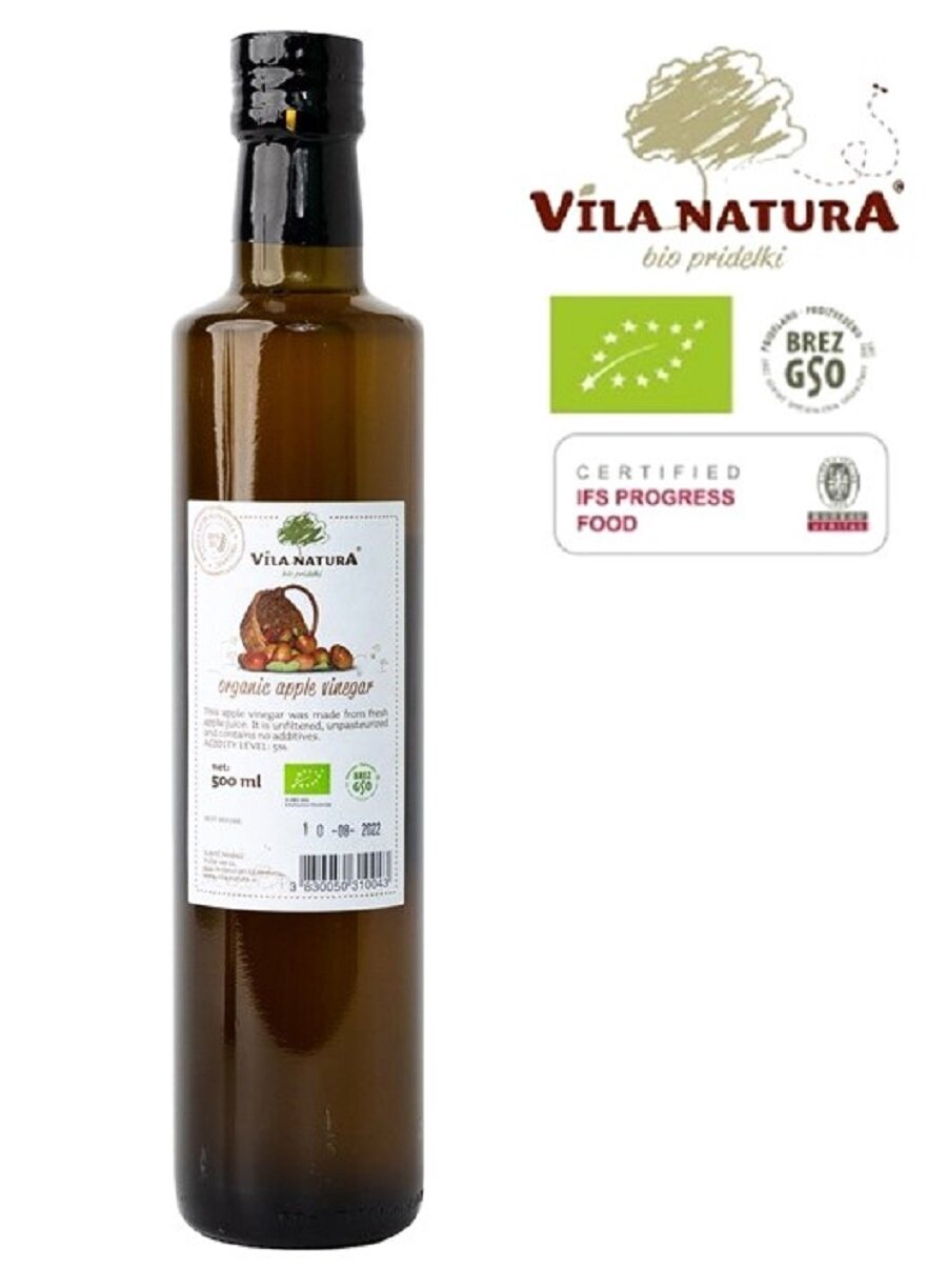 Уксус яблочный фермерский не фильтрованный био Vila Natura Словения 500мл