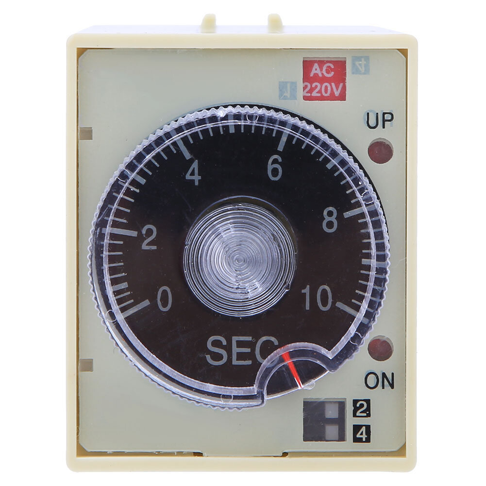 Реле времени с таймером задержки, регулируемая ручка, высококачественный литой контакт, корпус из поликарбоната ST3PA D, переменный ток 220 В, 50/60 Гц
