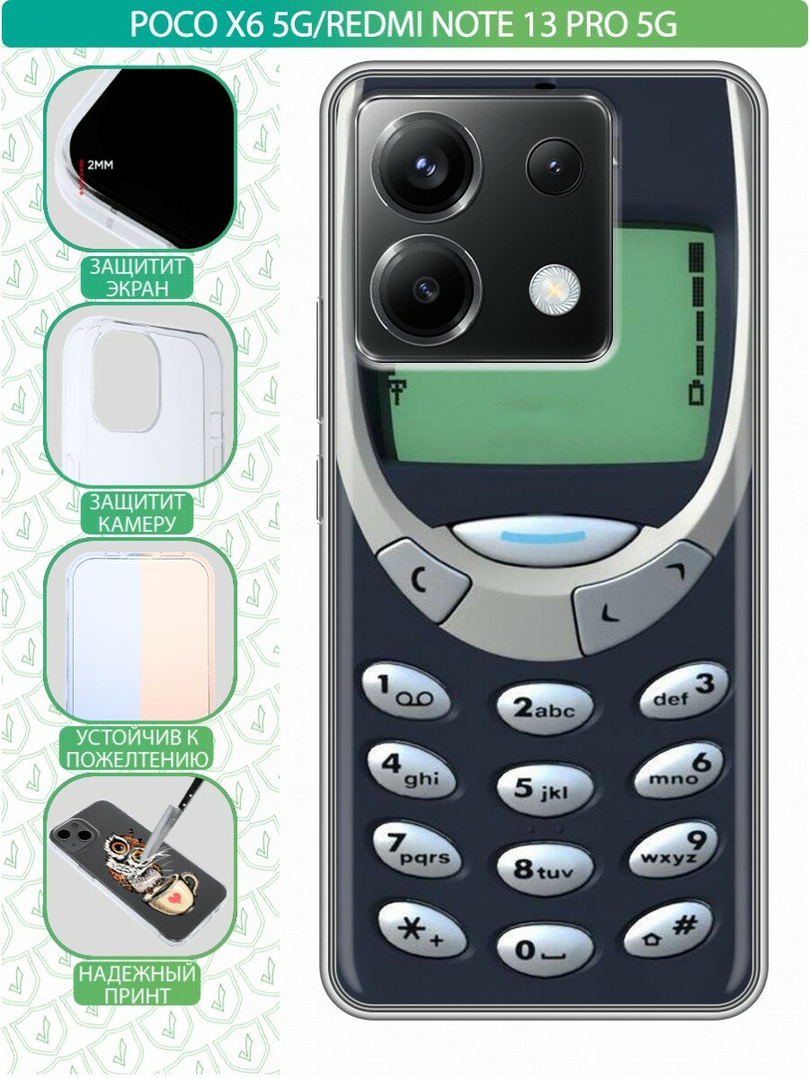 Чехол для Xiaomi Poco X6 5G с принтом Нокиа (Сяоми Поко Х6 5G)