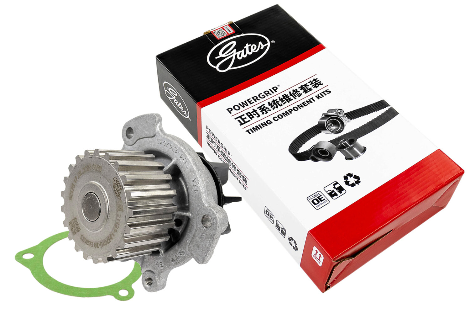 Усиленный комплект ремня ГРМ CHINA ORIGINAL GATES с помпой ТЗА серии Комфорт образца 21124 для 16-клапанных ВАЗ 2110-2112, 2113, 2114