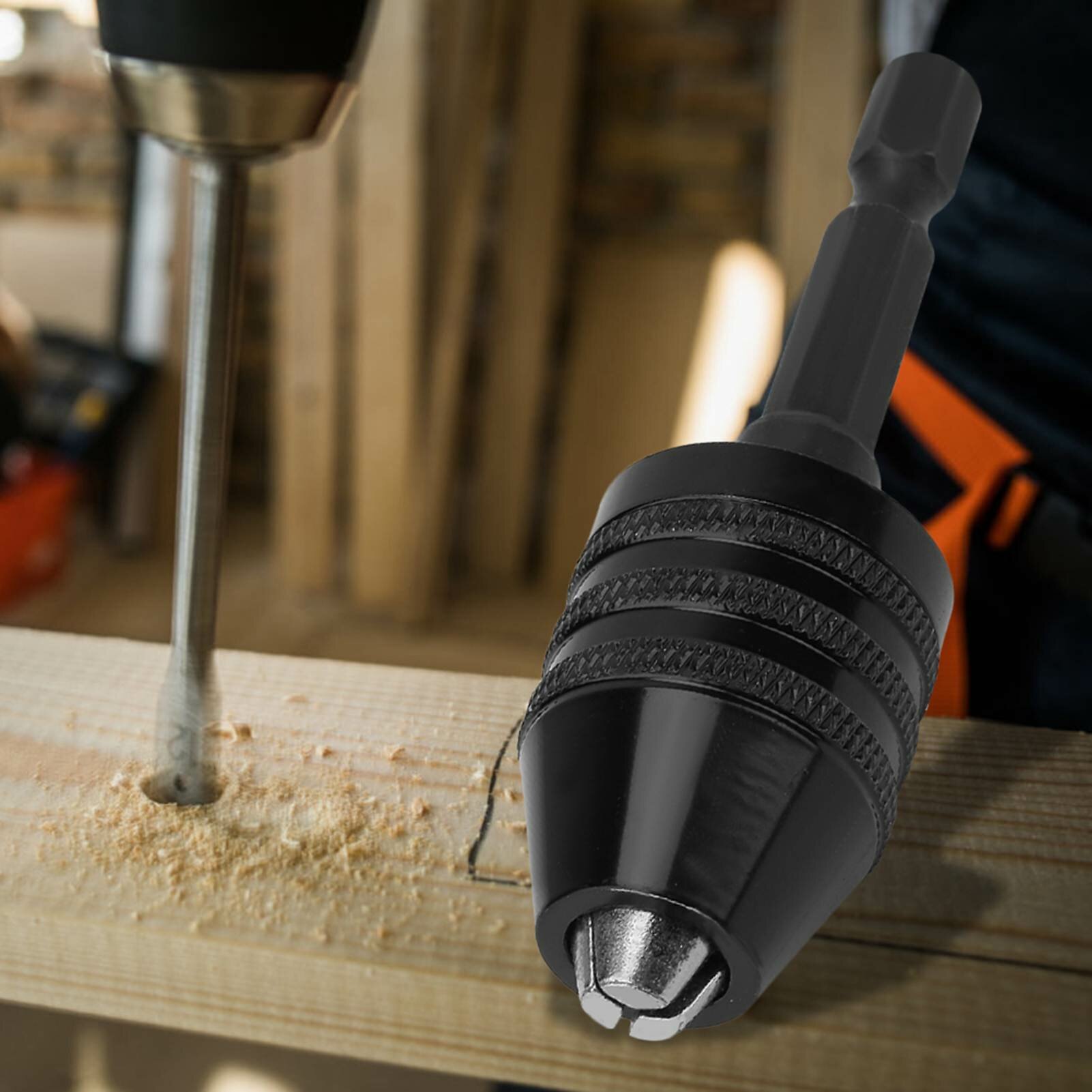 Keyless Chuck Conversion Tool, Drill Bit Quick Connect Chuck, 0.3-6.5mm 1/4 for Impact Driver Mini Power — фото 1