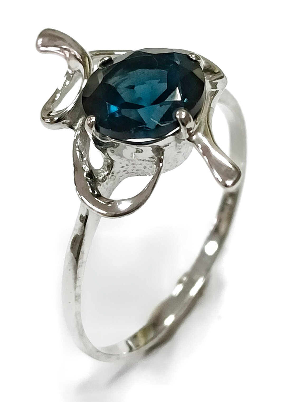 Кольцо, серебро, 925 проба, родирование, топаз