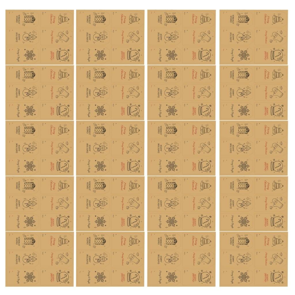 20 Штук самоклеящихся наклеек для Подарочных этикеток, Рождественских этикеток с надписями