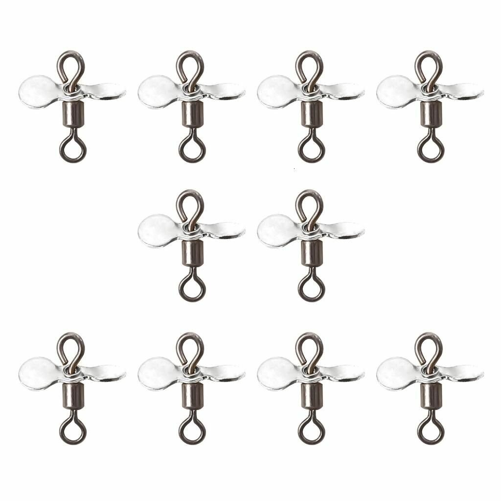 10 шт. вращающихся блесен для рыбалки, серебро - L