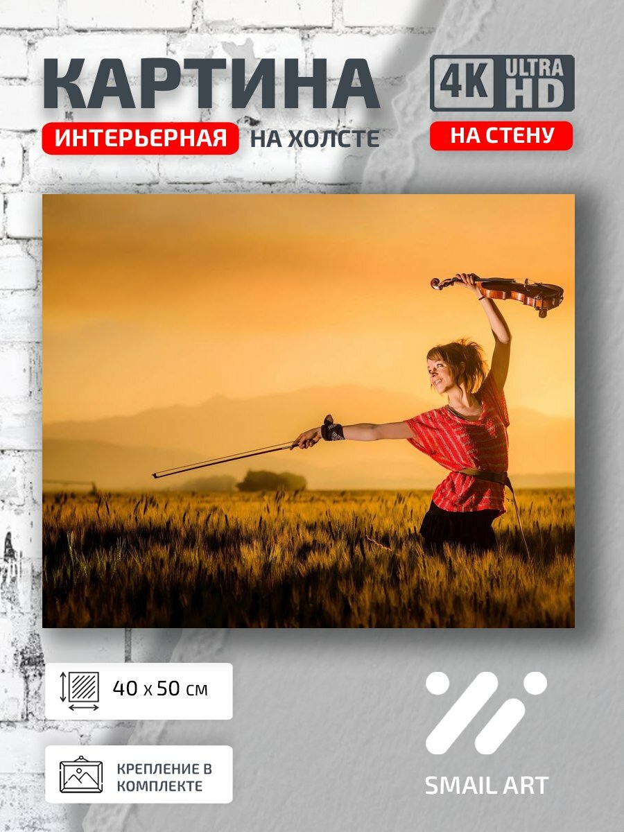 Картина на холсте интерьерная 40 на 50 на стену Поле Landscape для офиса пейзаж интерьер