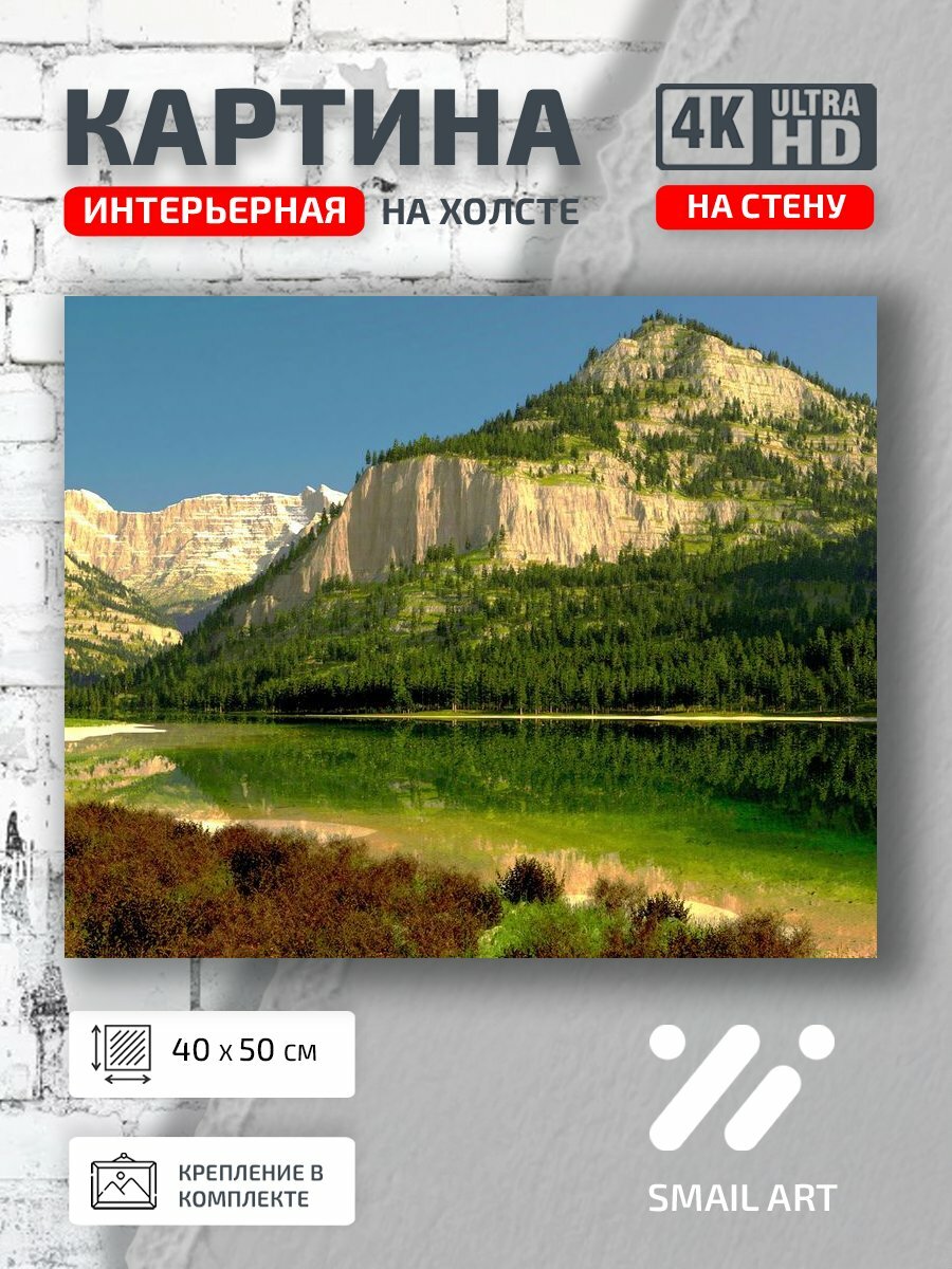 Картина на холсте интерьерная 40 на 50 на стену Речкой Landscape для офиса пейзаж интерьер