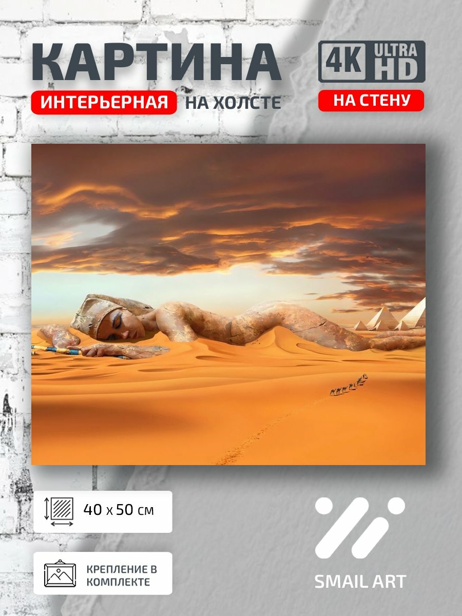 Картина на холсте интерьерная 40 на 50 на стену Пустыня Portrait для гостиной портрет декор