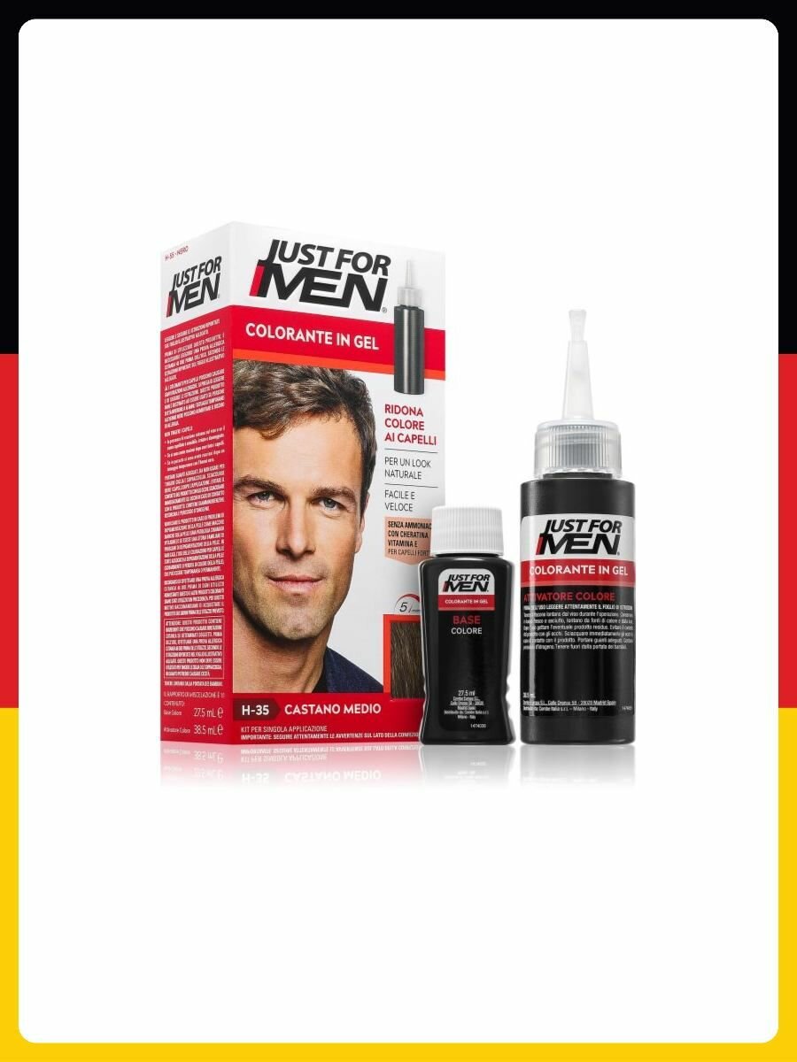 Краска для волос Just For Men Color Kit tint hair color for men H-35 Medium Brown, 66 мл