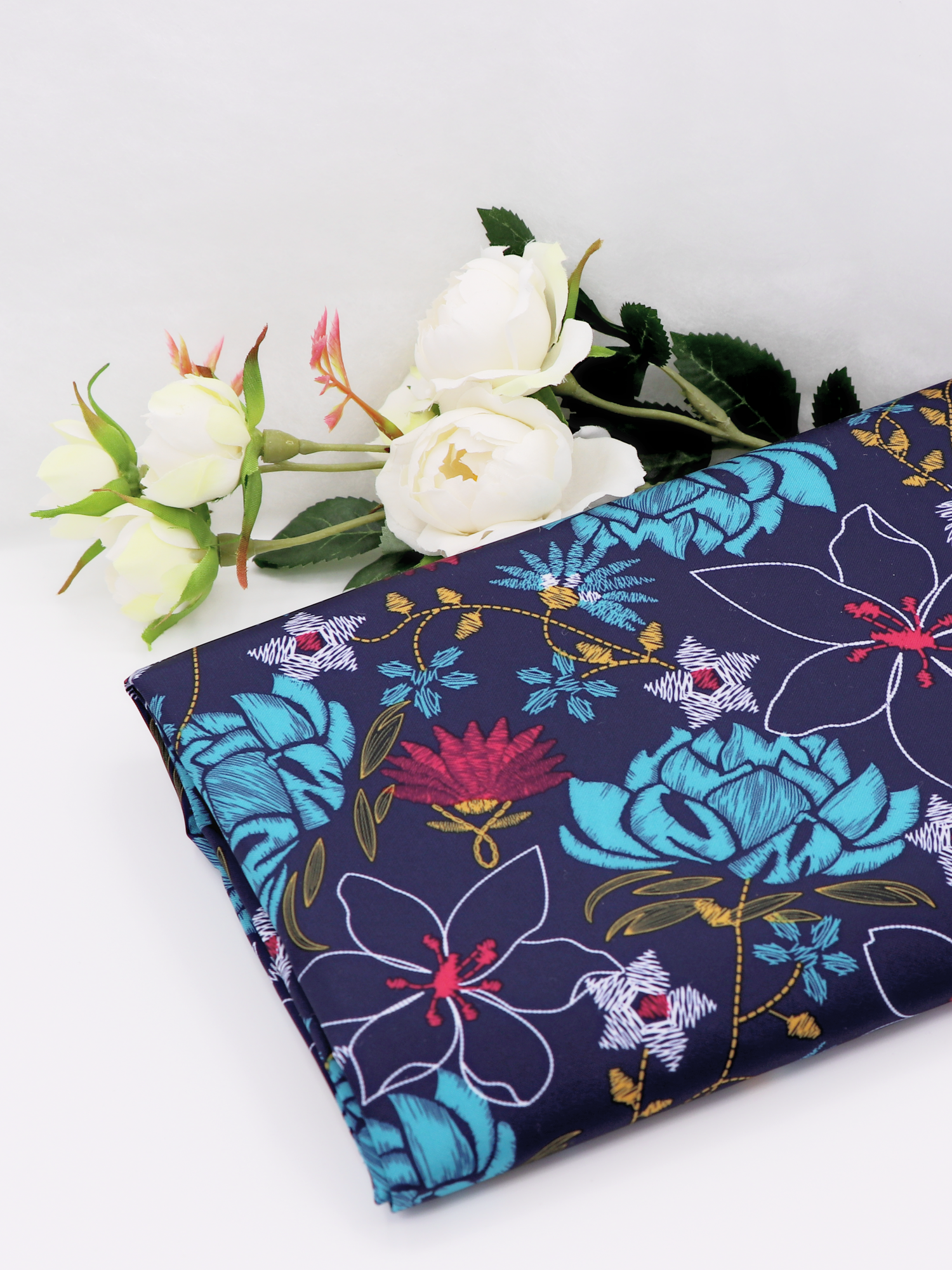 Ткань курточная мембранная, Porto - лесные цветы, полиэстер, влагозащитная