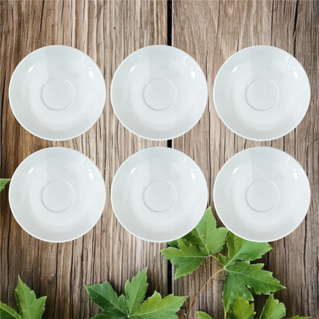 Блюдце фарфоровое 14 см 6 штук Дулевский фарфор