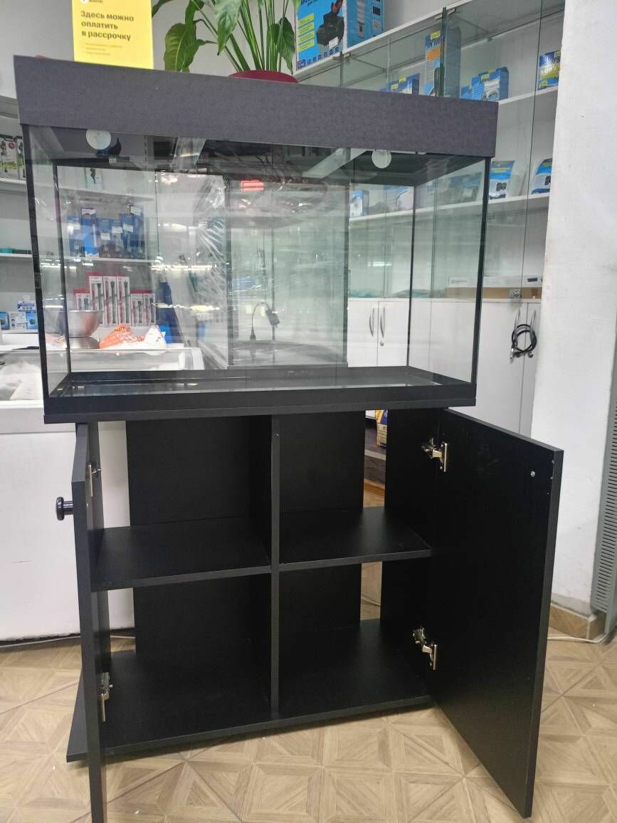 Аквариум 200л+тумба с дверками+крышка+диодный свет (100*40*57 см)