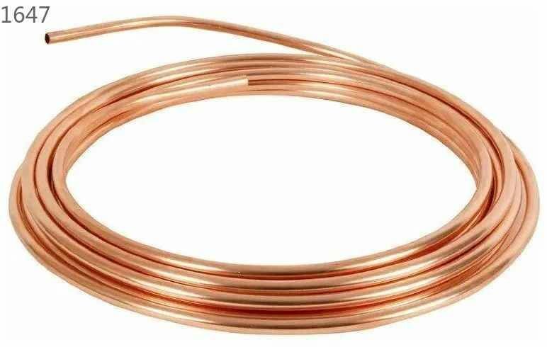 Трубка медная капиллярная диаметр 3 мм(внешний), 2 мм (внутренний), толщина стенки - 0,5 мм длина 1 метр, Китай369