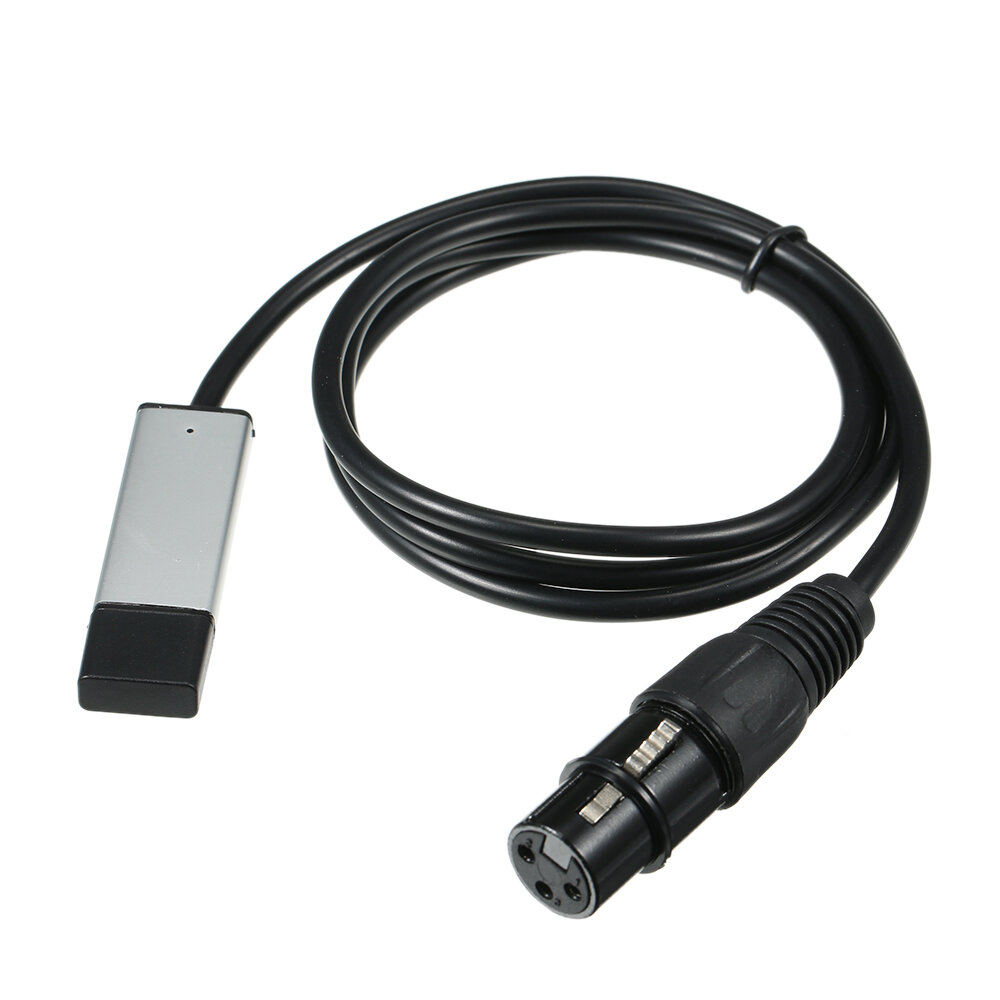 USB to DMX Interface Adapter LED DMX512 Computer PC Stage Lighting Controller Dimmer, черный&серый, пластик, длина кабеля 1070мм/3.5фут, вес товара 52г/1.8унции, размер упаковки 117*106*30мм/4.6*4.2*1.2дюйма, вес упаковки 100г/3.5унции, 1*USB to DMX