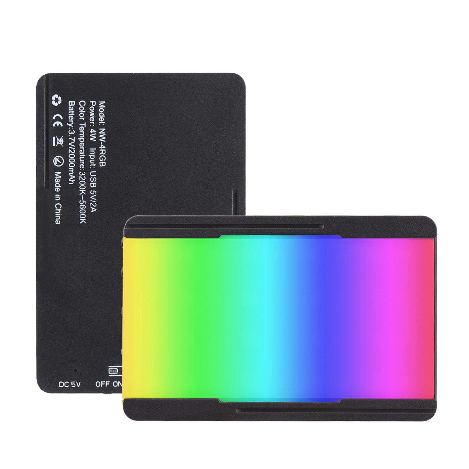 NW-4 Портативная Компактная RGB LED Видеосвет Лампа для Фотографии Бисветовая Температура 3200K-5600K Регулируемая Яркость с Клеем для Телефона Клеем для Компьютера для Съемки Влога Камера 1 Шт Лампа 1 Шт Клее для Телефона 1 Шт Клее для Компьютера 1 Шт