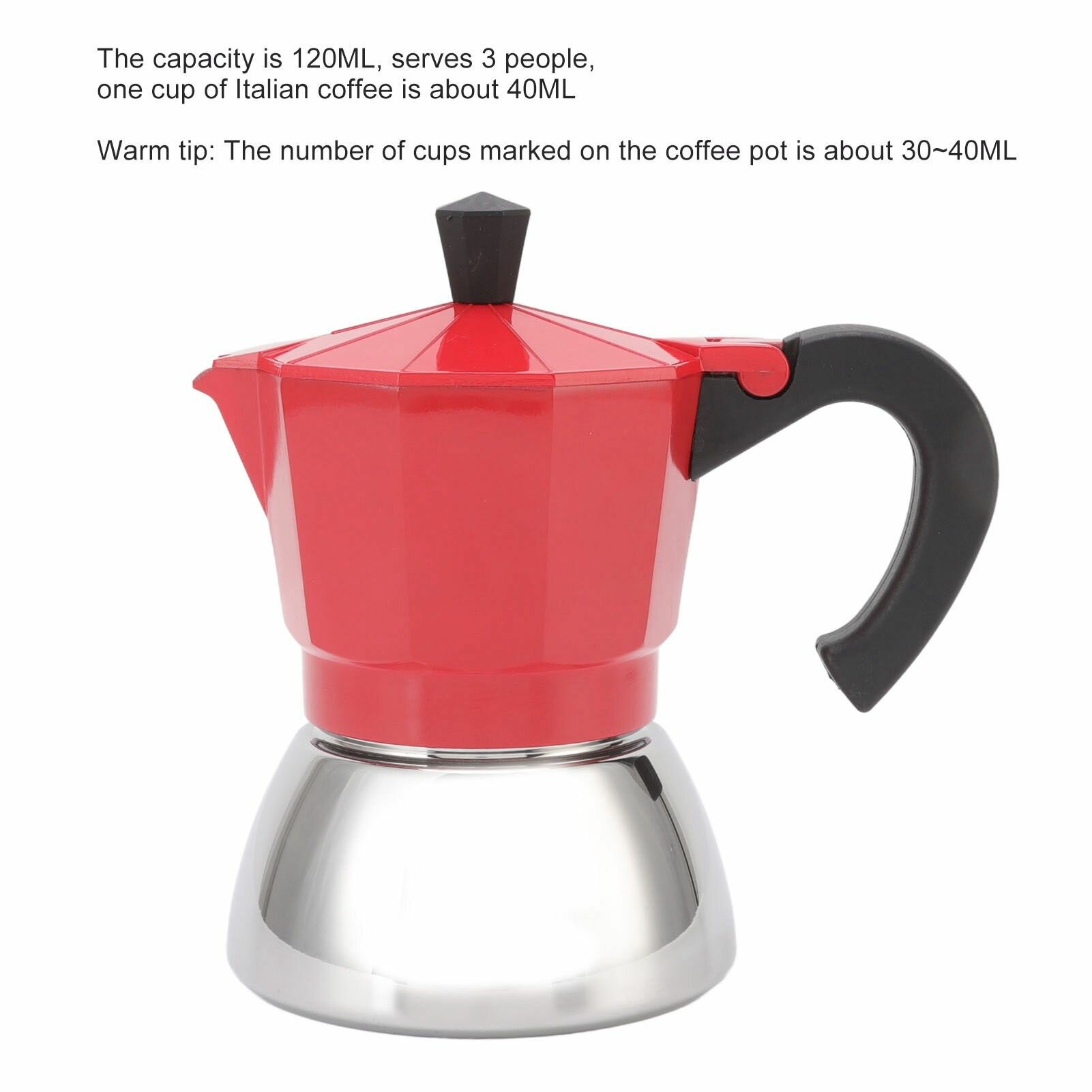 Кофеварка Moka Pot, 120 мл, итальянская домашняя кофеварка для экстракции высокого давления, для 3 человек