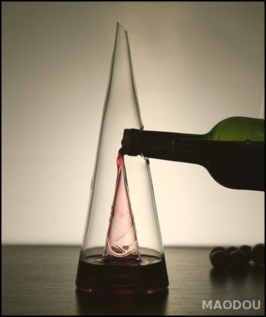 Декантер для вина 350 мл, стеклянный, конусный дизайн, аэратор для красного вина