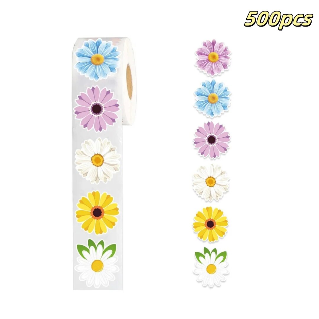 Набор наклеек цветы бабочки 500 шт Белый, X213-500pcs