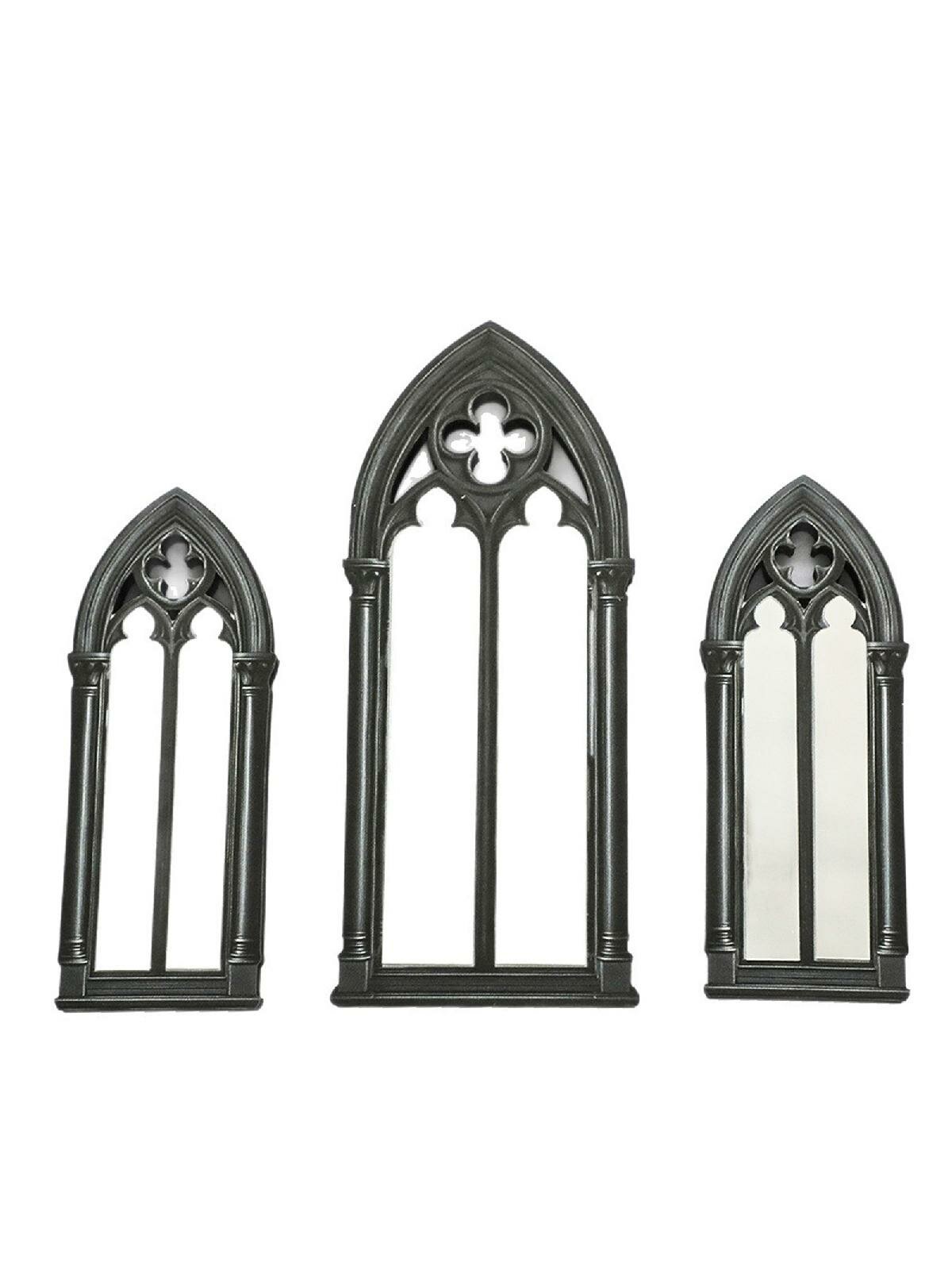 3 части акрилового деревянного зеркала в форме двери, креативные трехмерные наклейки на стену, подвесные фоновые украшения стен, украшения