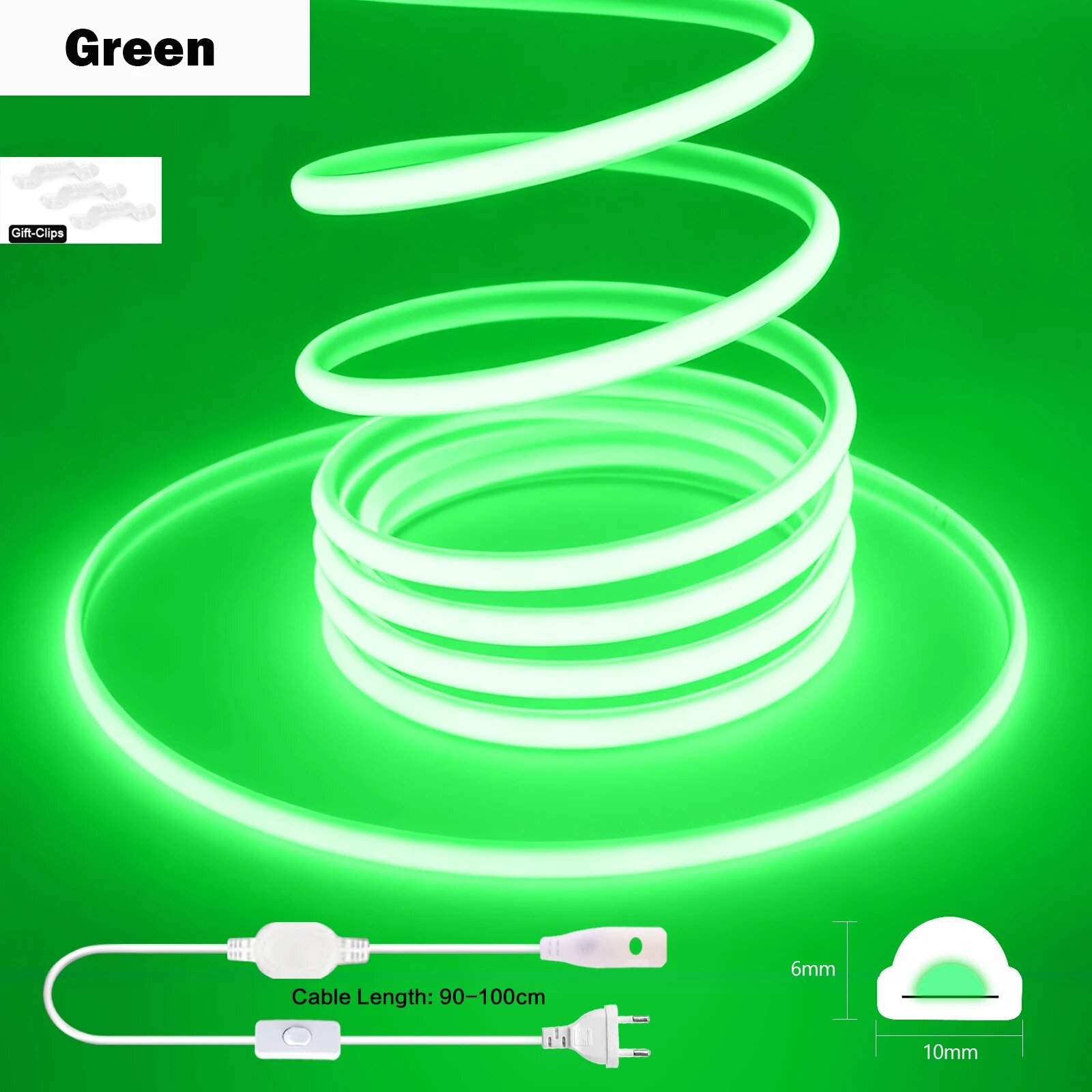 Гибкая светодиодная лента KISUFU, Green, 3M