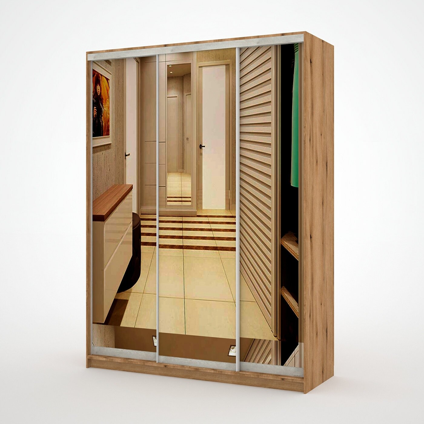 Шкаф-купе Вевер-200n дуб эвок прибрежный современный современный для прихожей и спальни