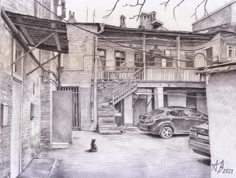 Авторская картина карандашом