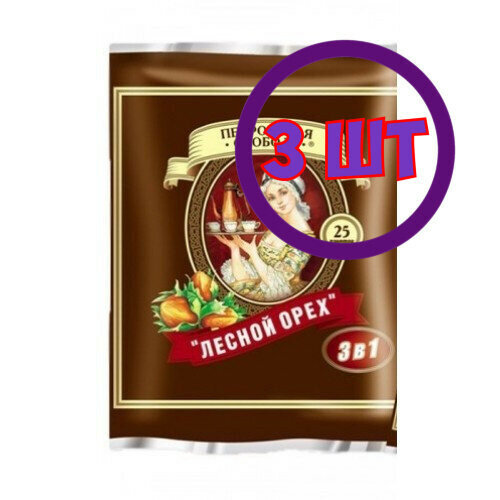 Кофейный напиток растворимый Петровская Слобода Лесной орех 3 в 1, 25*18 г (комплект 3 шт.) 5001085
