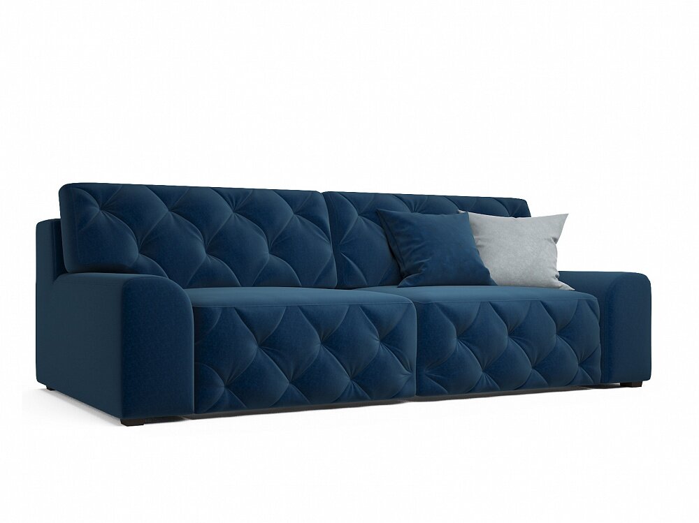 Прямой диван Милан Luxe Синий, еврокнижка, 260х107х85 см, с ящиком для белья