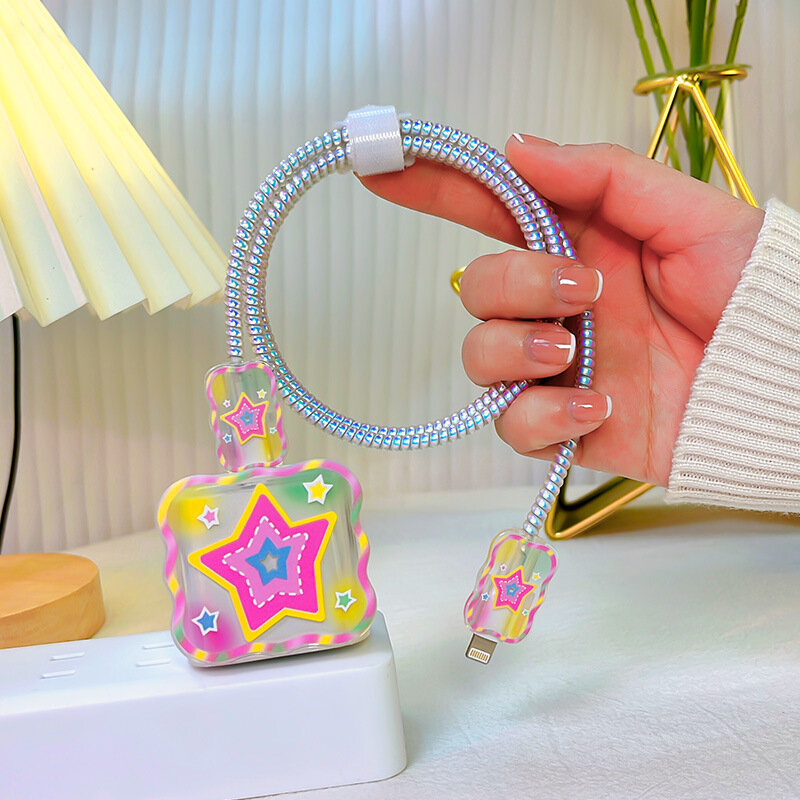 Чехол для зарядки Apple Wave, для iPhone 15, с насадками и лазерным кабелем