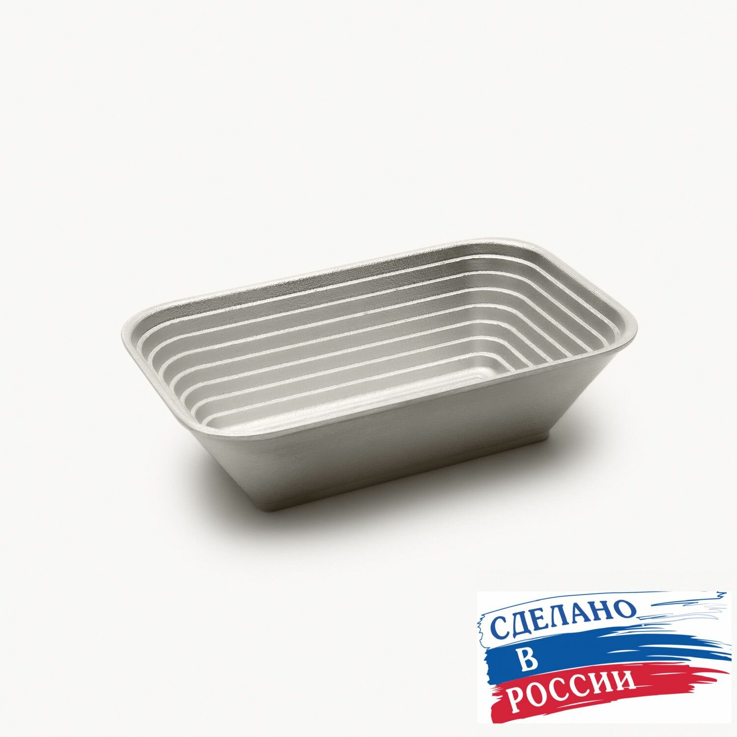 Форма для расстойки и выпечки хлеба овальная 25.5х16х6.5 см (литой алюминий, Россия)