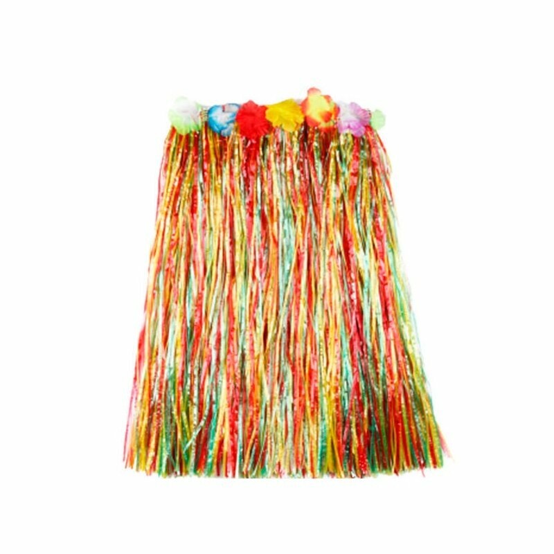 Карнавальная юбка Веселый праздник "Гавайи", Цветная, длинная, длина 60 см