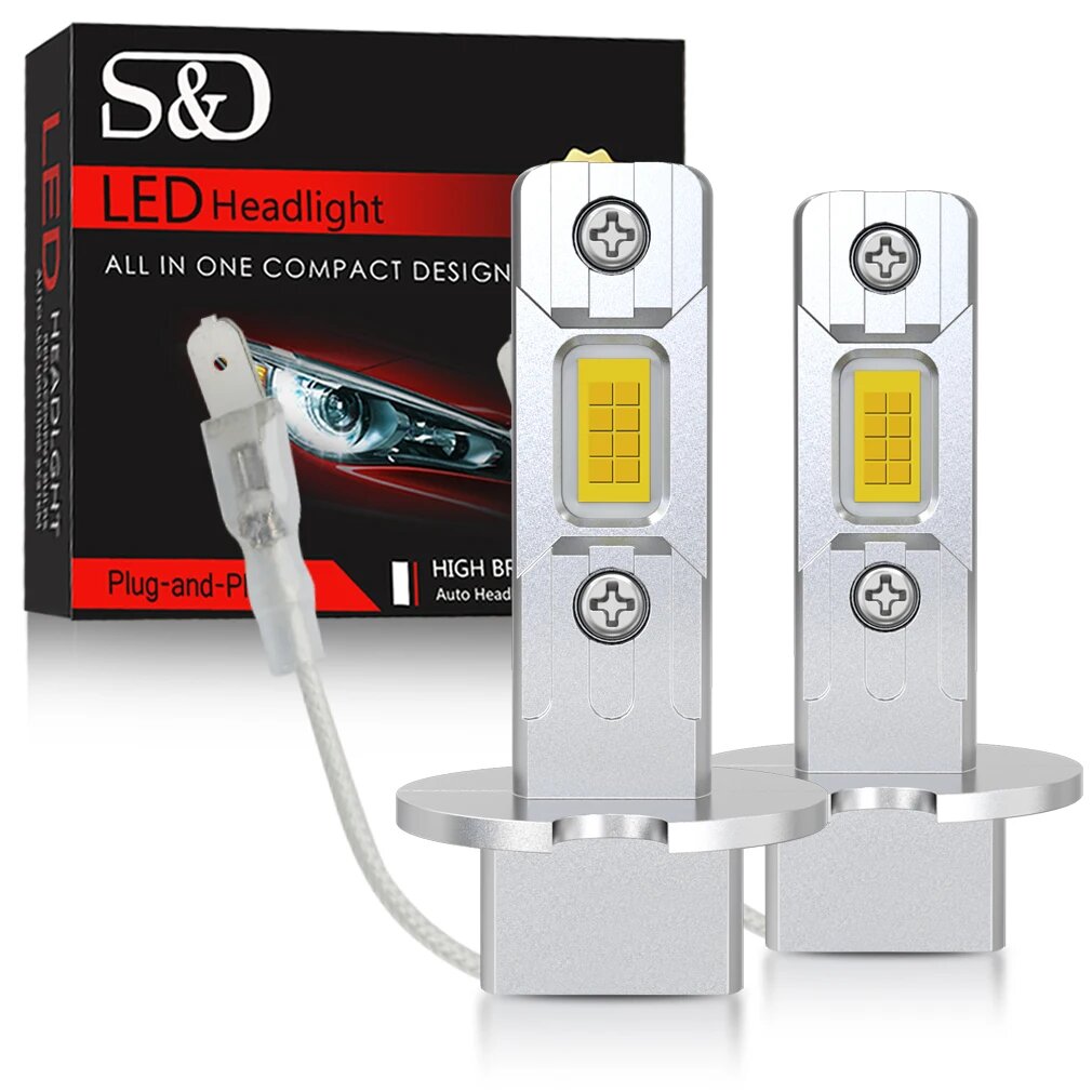 H3 LED фара 100W 3000K Yellow Canbus