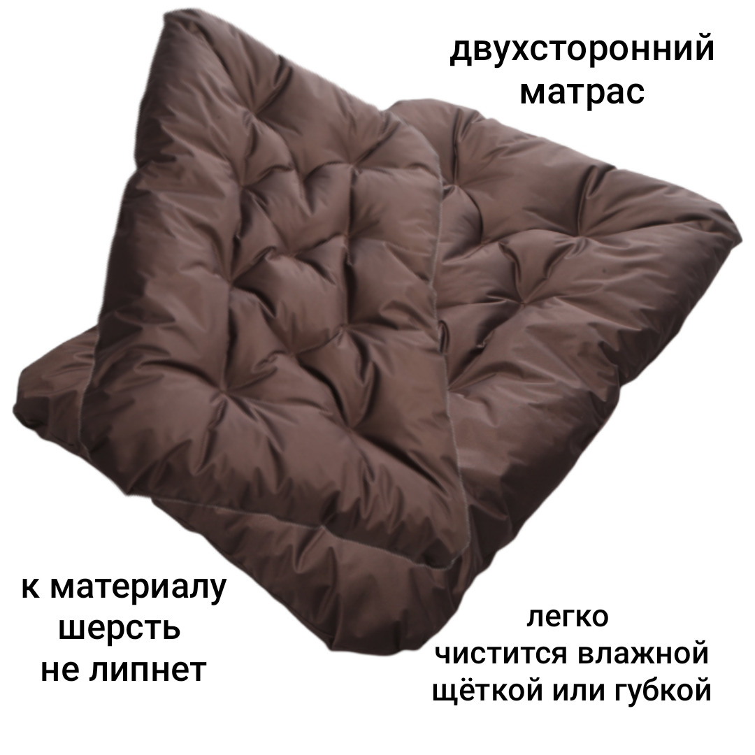 Лежанка-Матрас для собак, холлофайбер, оксфорд, прямоугольная, 90 см х 80 см — фото 1
