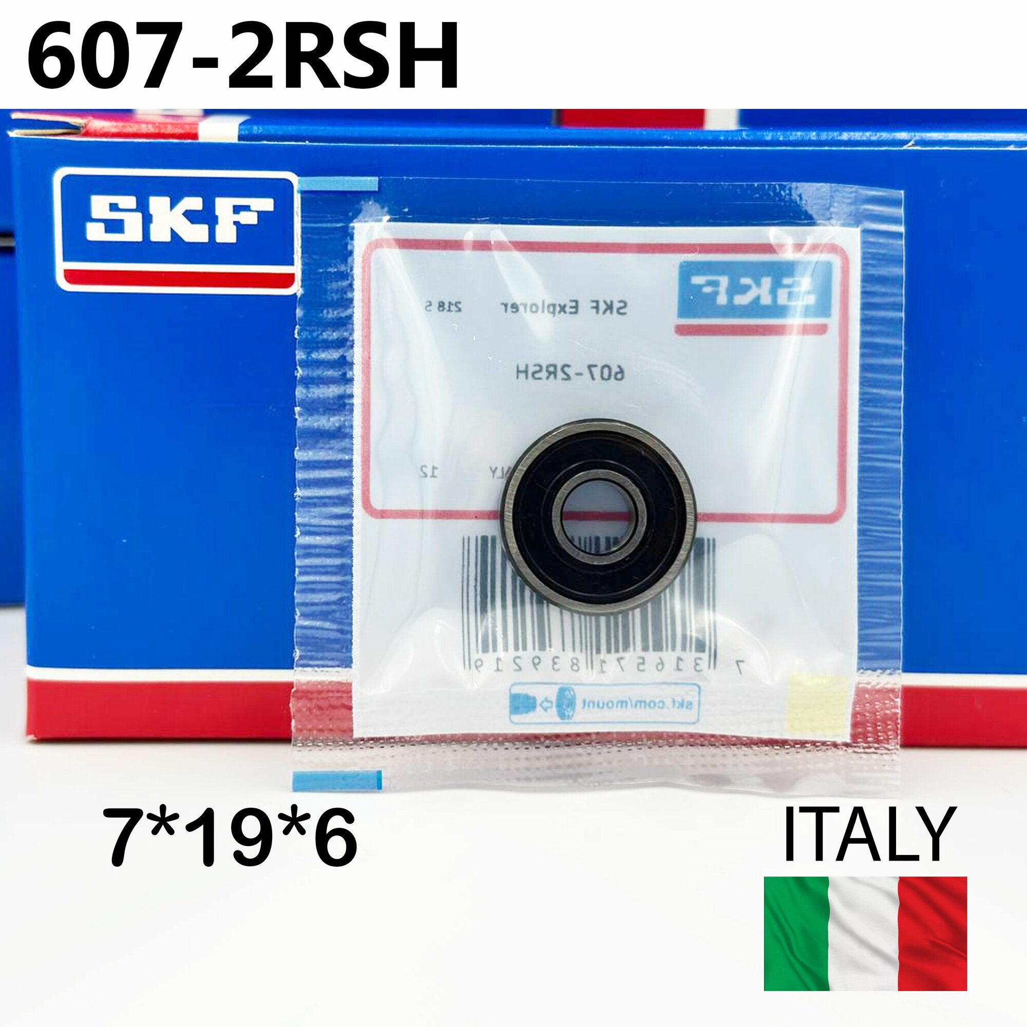 Подшипник SKF 607-2RSH (607DDU / 180017) размер 7*19*6 Италия, универсальный