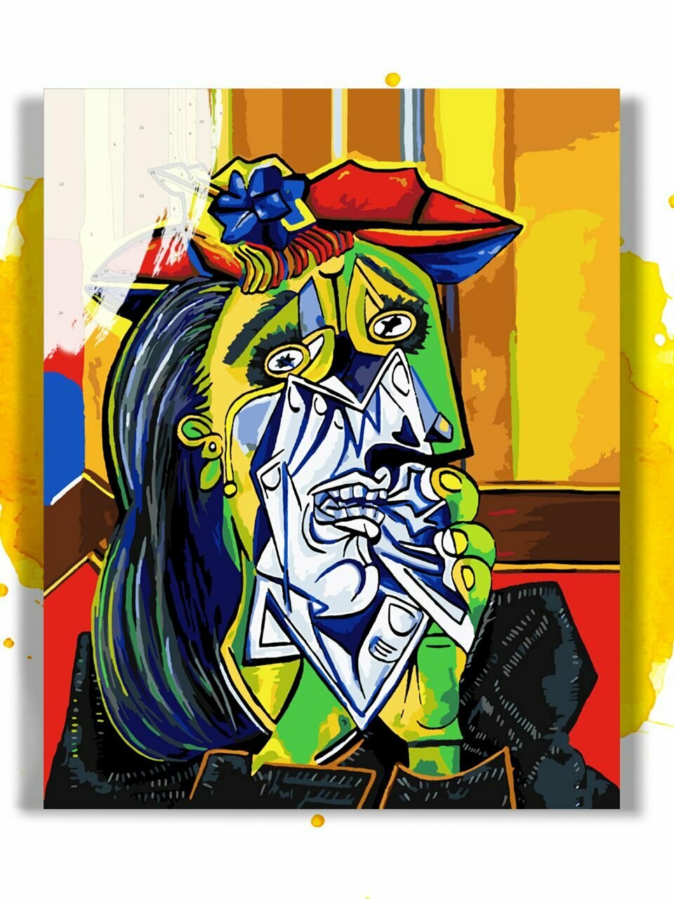 Картина по номерам на холсте Пабло Пикассо Плачущая Женщина, 40 х 50 см