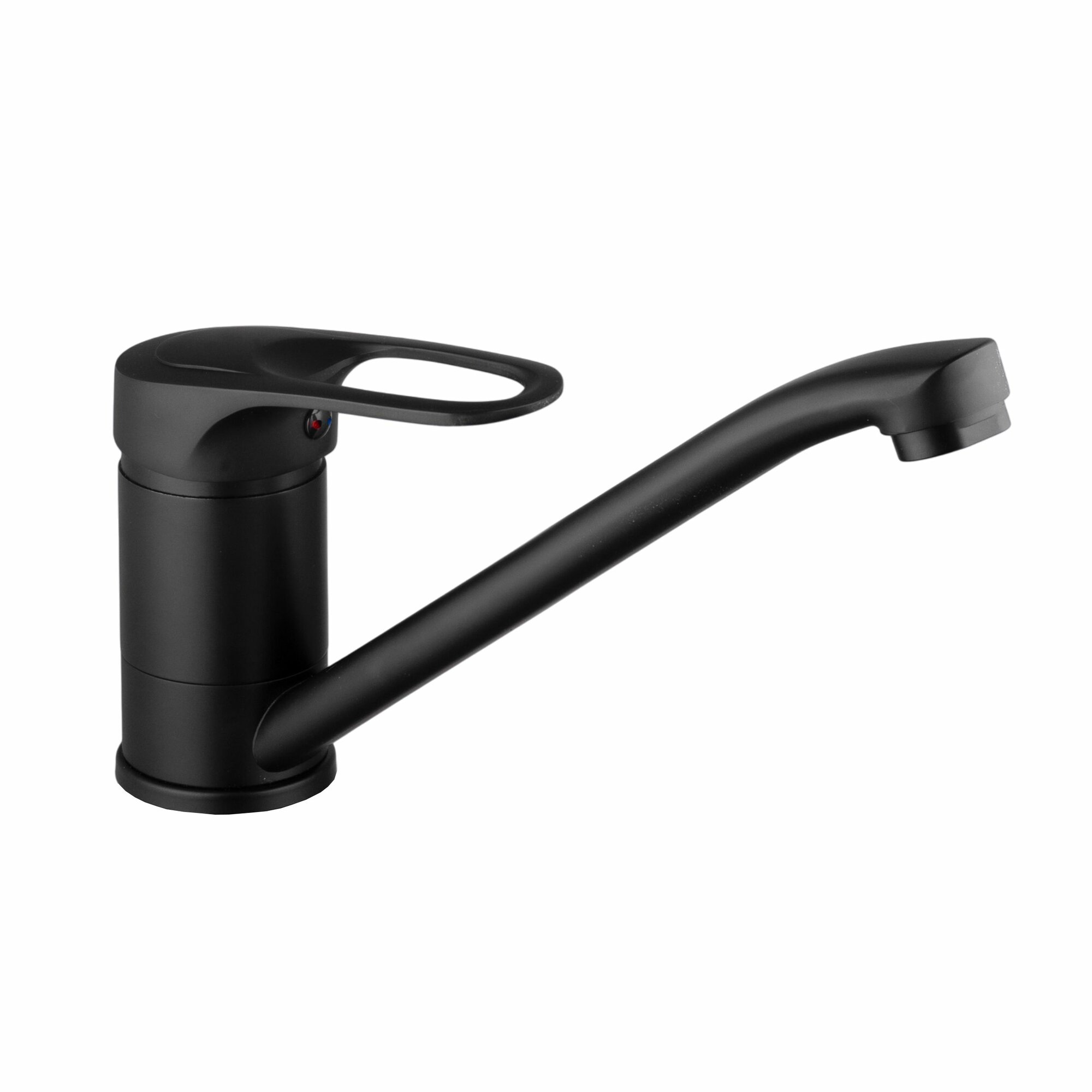 Смеситель для раковины с длинным изливом, Aloute, черный матовый