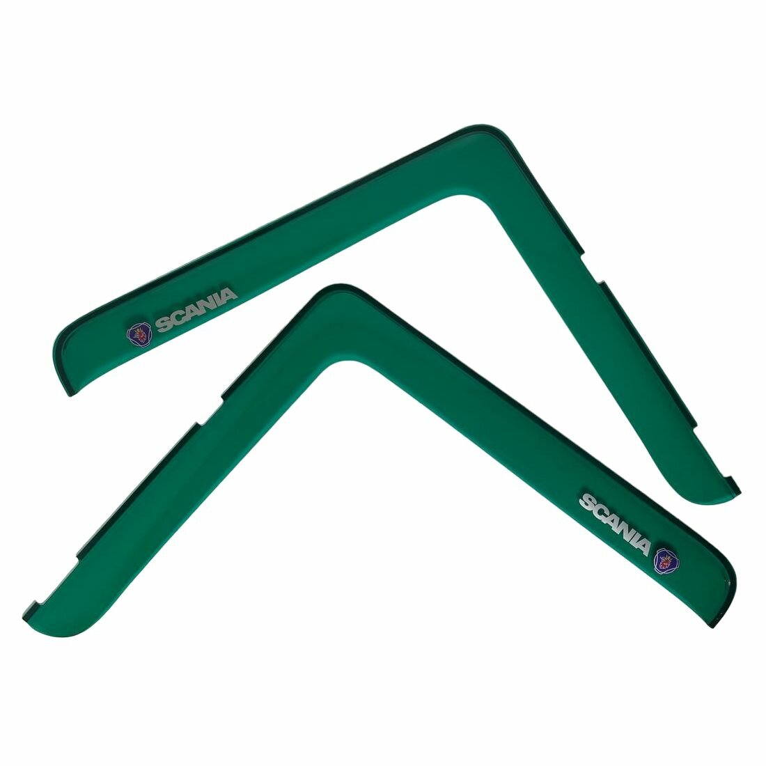 Дефлектор двери (ветровики) с лого на SCANIA серия 4/5/6 (84/94/114/144), (2004-2017), Зелёные