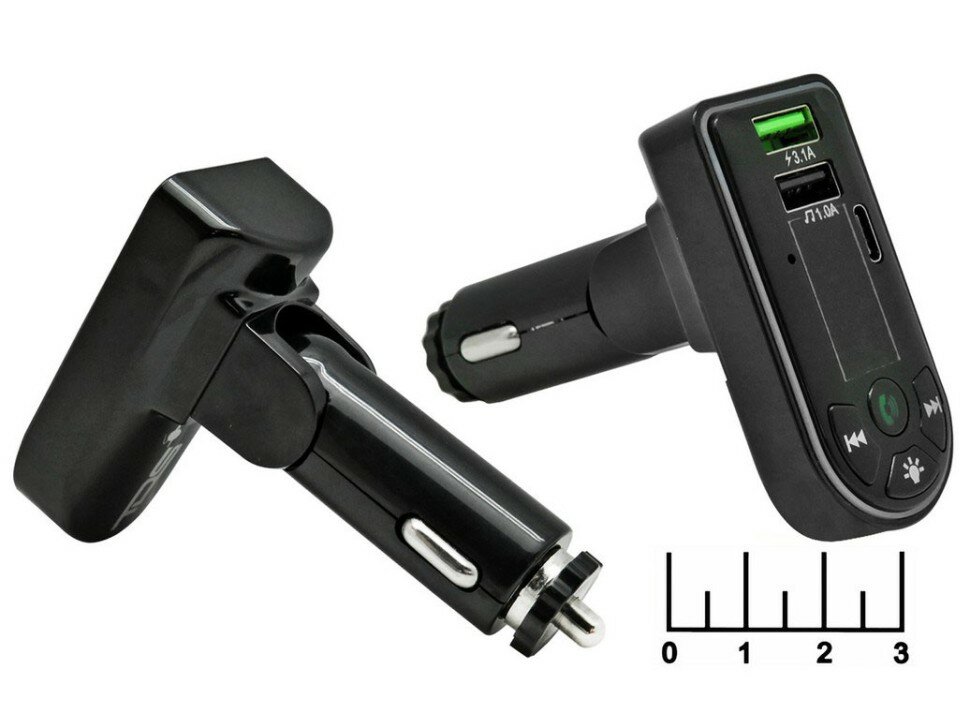 Модулятор MP3/FM/2USB/Type C + bluetooth 5V 3.1A (TS-CAF17)