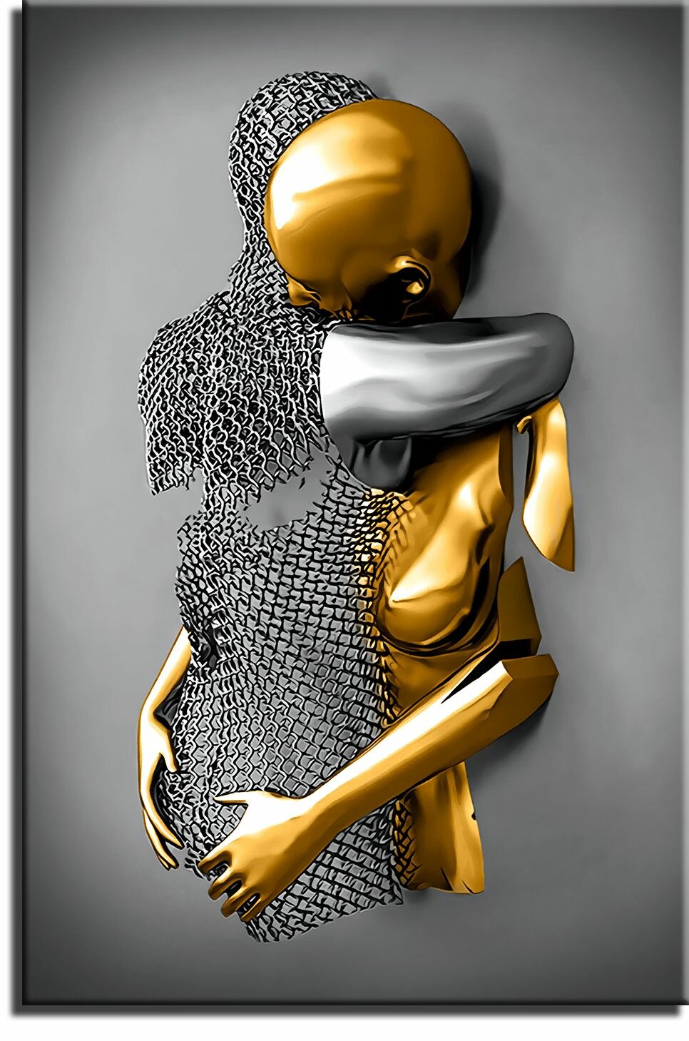 Интерьерная картина "Романтические объятия" 70х45 см