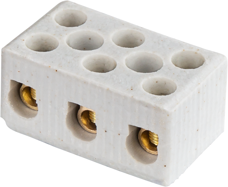 Клеммная колодка Navigator / Навигатор КЗВ NTB-HCR-3-41/WH винтовая, в корпусе из керамики белая, 3 пары, сечение 4-12мм2, 41А, 600В / электрика