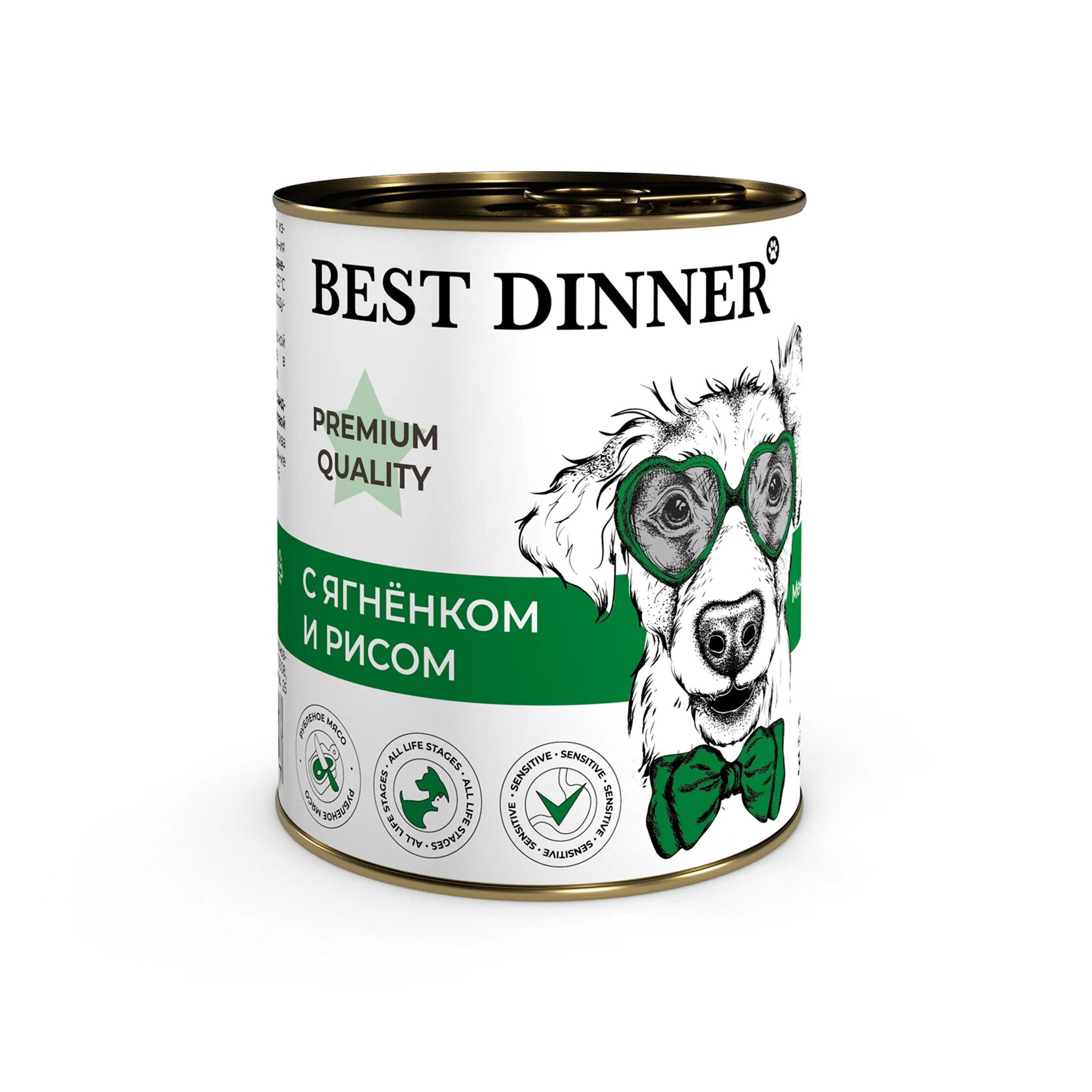 Консервы Best Dinner Dog Premium Меню №5 С ягненком и рисом 6шт х 340г