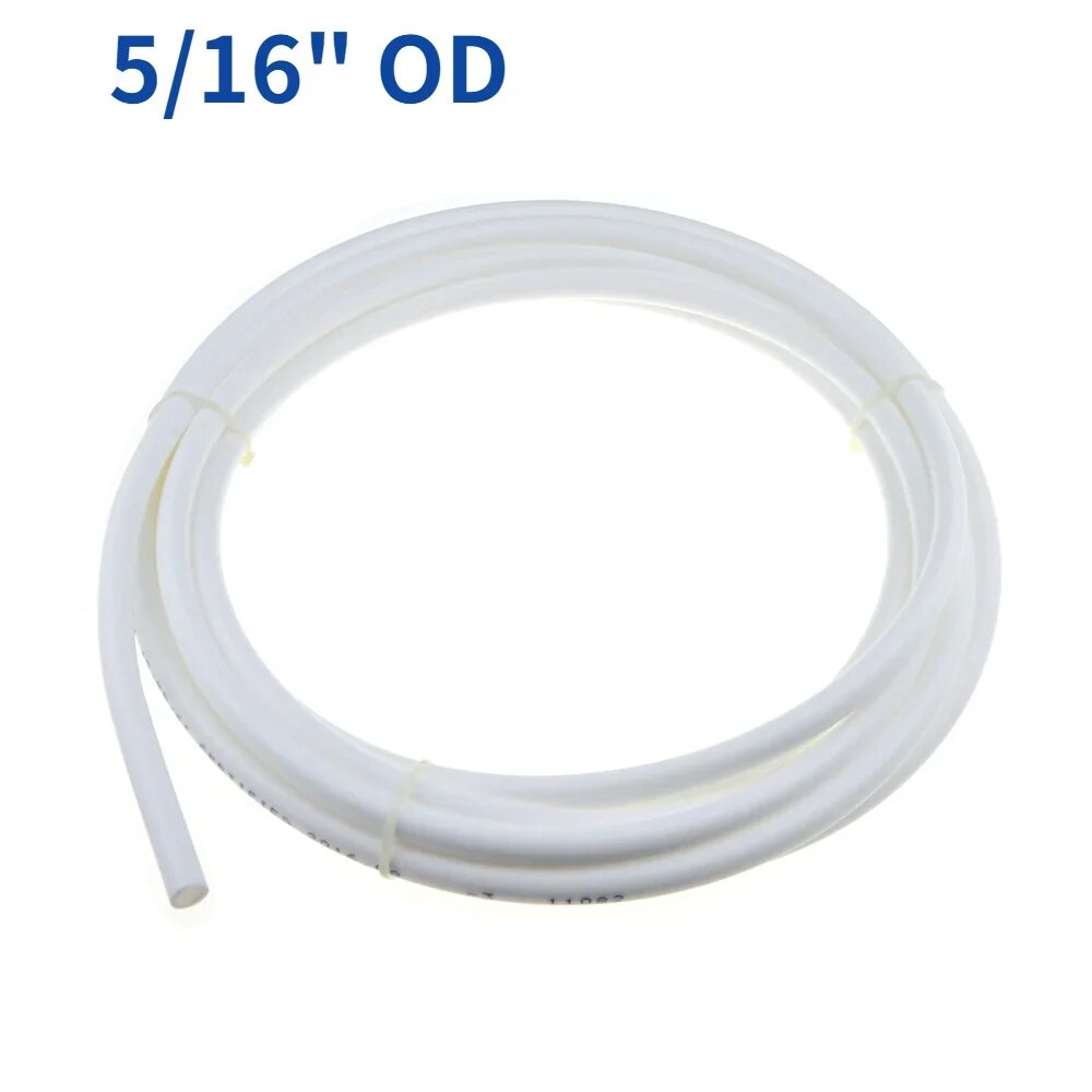Белый гибкий PE шланг 5/16" OD, 8mm