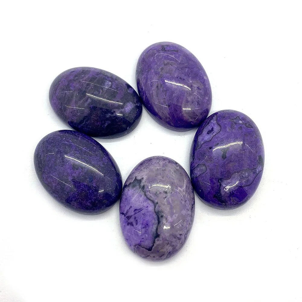 Кабошон агат, оникс, бирюза, натуральный камень, 18x25 мм Фиолетовый, M