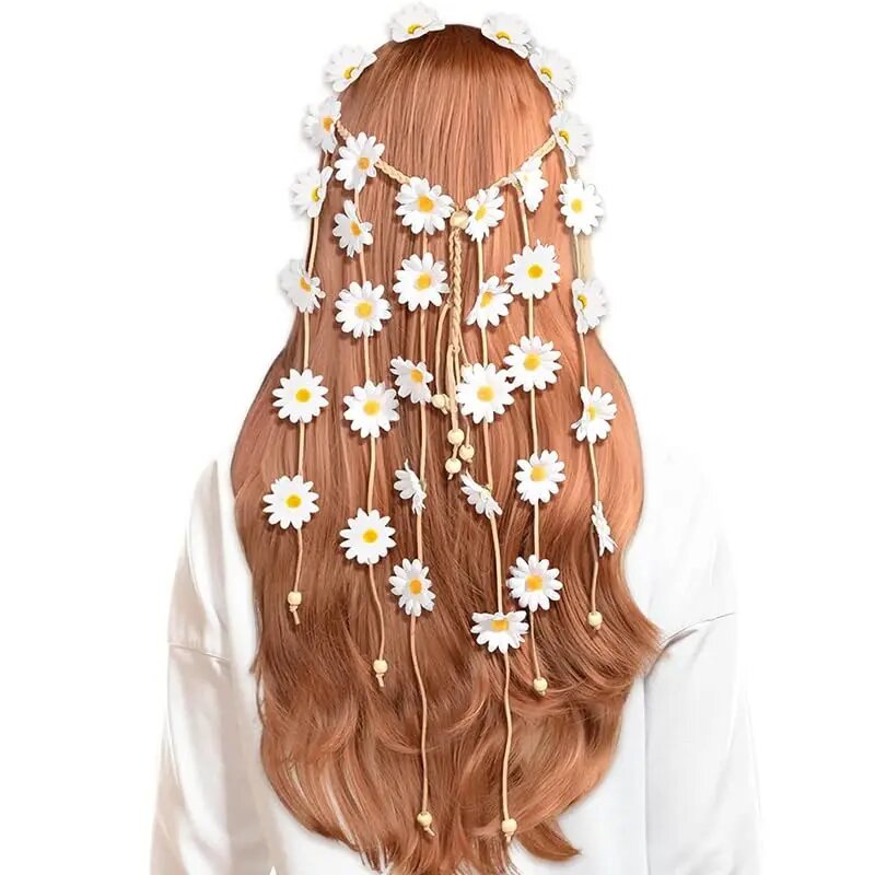 Цветочная повязка на голову белый