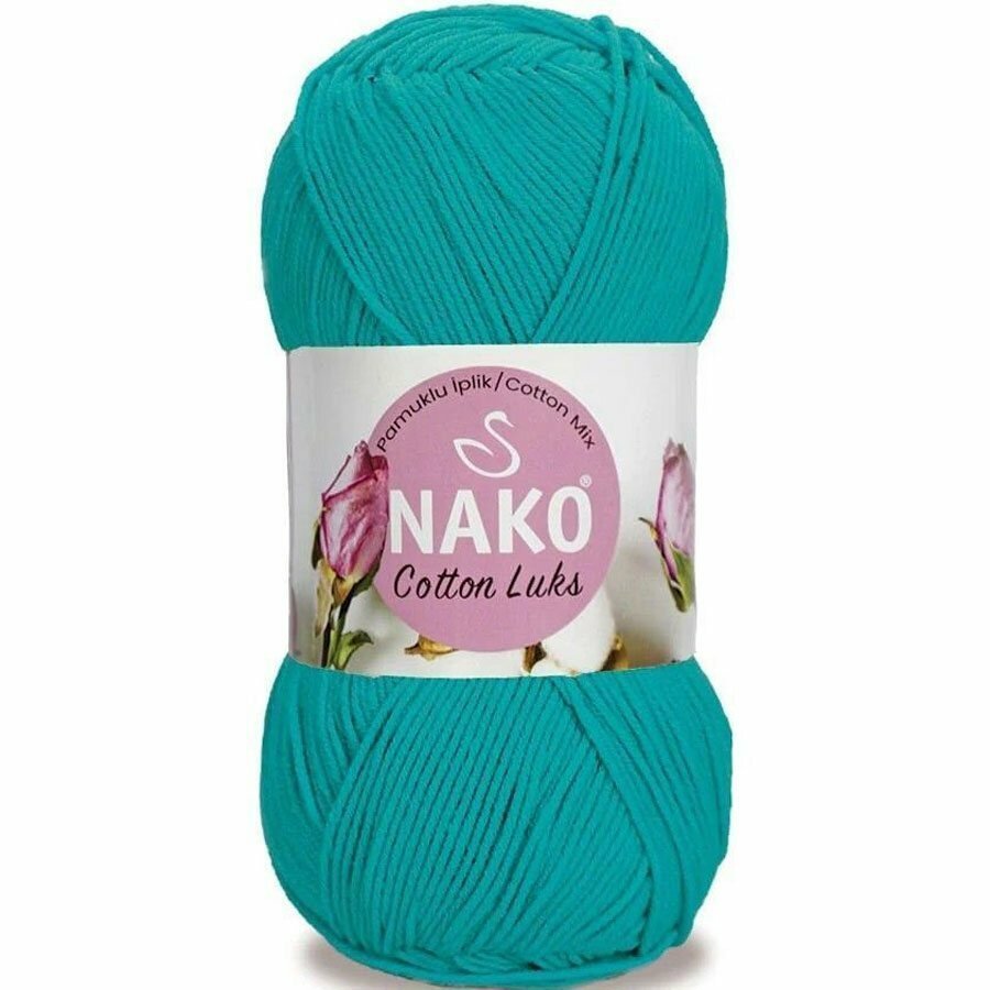 Пряжа Nako COTTON LUKS 97581 бирюзовый (5 мотков)